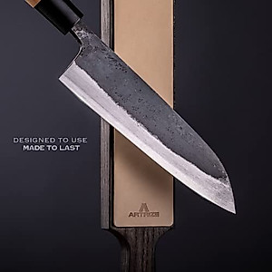 Artrize Paddle Strop 2 Sided - Italian Leather with compounds for Knife Sharpening Stropping Kit Honing Razor Sharpener and Buffing Compound Axe Carving Two Strops Block Polishing Chisel