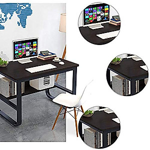 Modern Solid Wood Computer Desk,Large Workstation Study Writing Desk with Storage Shelves,Pc Laptop Table for Home Or Office