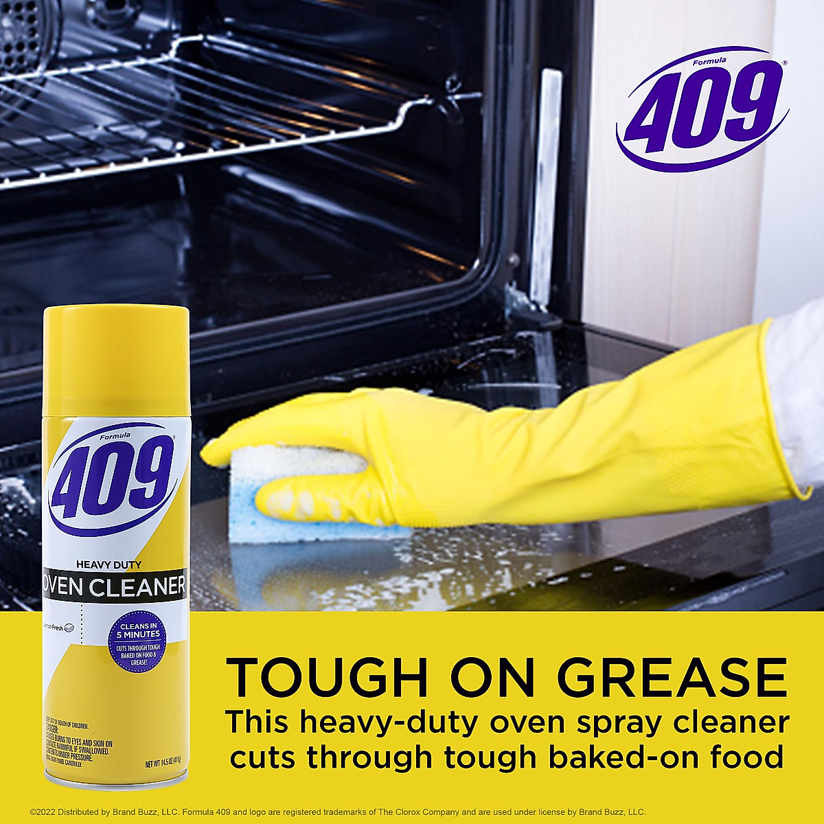 409 Heavy Duty Spray-On Oven Cleaner, Cuts Through Grease & Grime on Contact, A Powerful Clean You Can Trust, Lemon Scent, 14.5 Oz | Grill Cleaner, Stove Top Cleaner