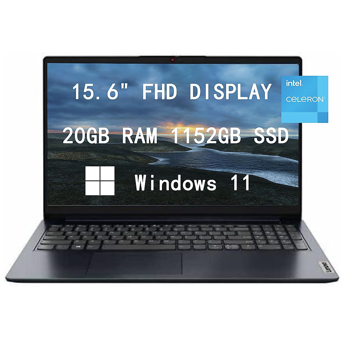 Lenovo 15 FHD Laptop, 2023 Newest Upgrade, Intel Pentium Silver N6000, 20GB RAM, 1152GB(128GB+1TB) SSD, Bluetooth, USB-C, Fast Charge, Windows 11, School and Business Ready, Blue, LIONEYE HDMI Cable