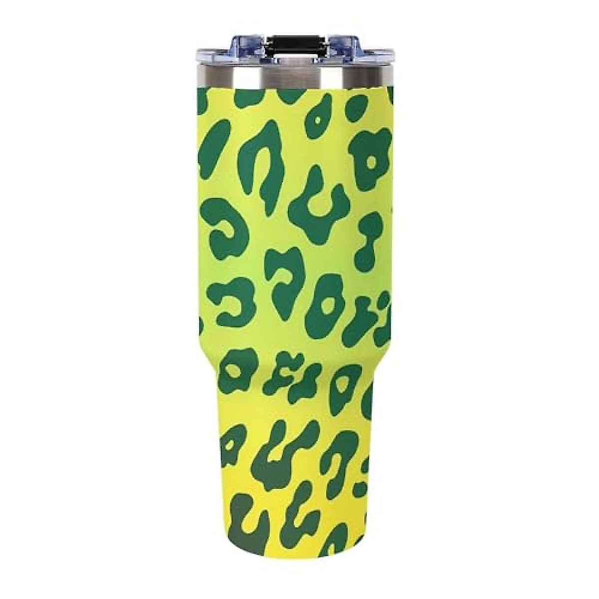 Leopard Pattern Cheetah Insulated Tumbler with Lid And Straw Stainless Steel Travel Coffee Mug 40oz Violet-style