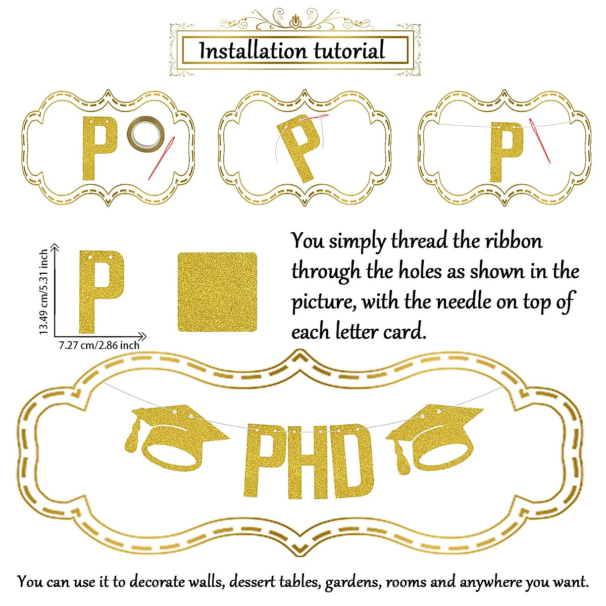 Phd Banner PhD Graduation Decorations Graduation Banner Class of 2024 Doctor Degree Party Decor Congrats PhD College Graduation Party Supplies