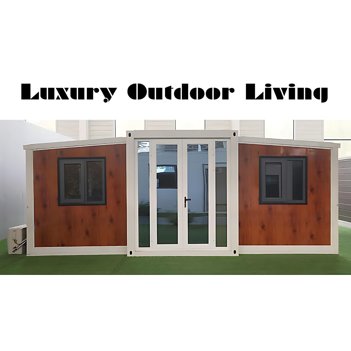 13X20 feet, 20X40 feet Prefabricated Portable House with Glass Doors and Windows for Camping, Outdoor Living, Office, Villa, Guard House, Hotel, Shop Warehouse, Workshop, Luxury House