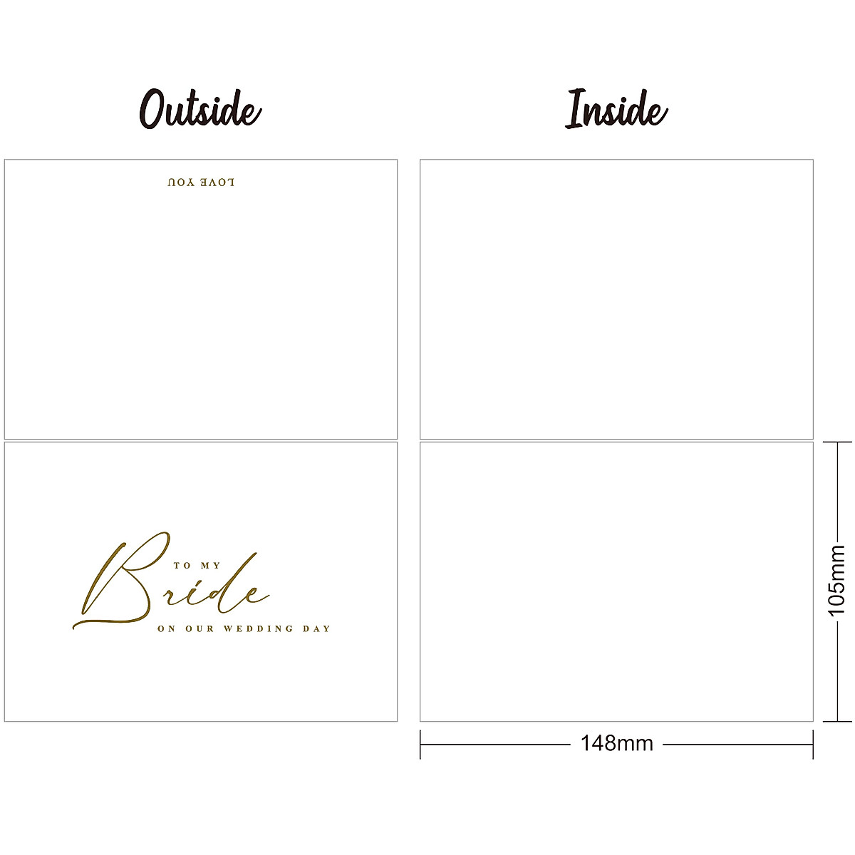 PartyGifts&beyond 2 Pcs To My Groom and To My Bride On Our Wedding Day Card Couples Wedding Cards for Bride and Groom Gifts(GB)