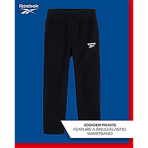 Reebok Baby Boys' Jogger Set - 3 Piece Short Sleeve T-Shirt and Sweatpants Playwear Set (InfantToddler), Size 3T, Black