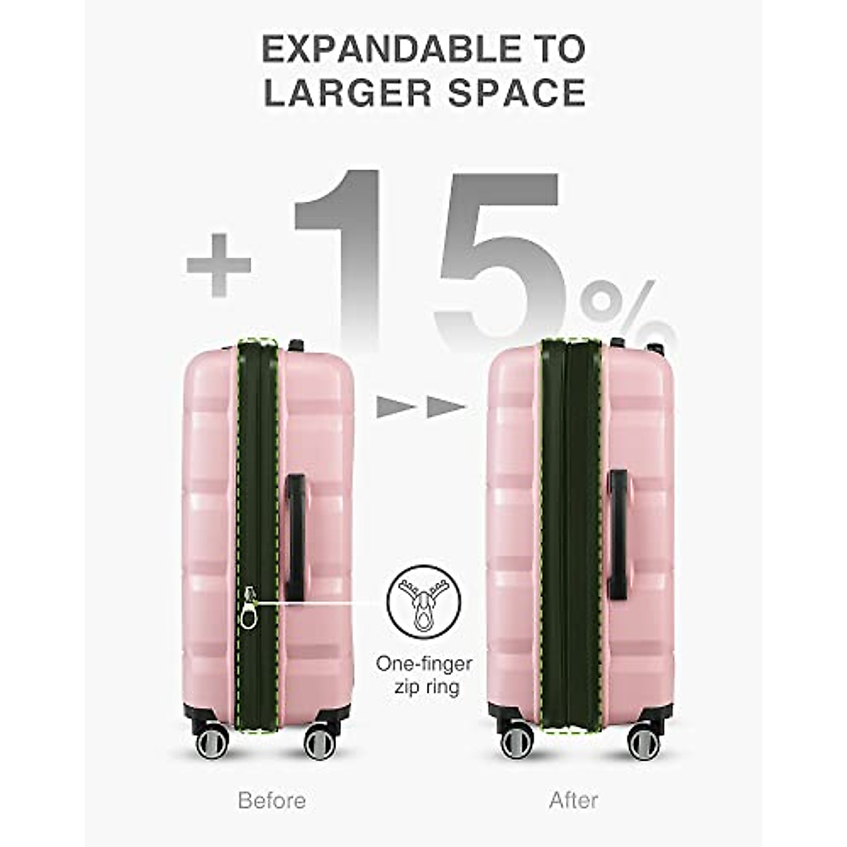 LUGGEX Pink 28 Inch Luggage with Spinner Wheels - Expandable Large Checked Luggage - Lightweight Adventure Partner (Pink Suitcase)