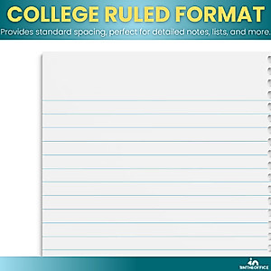 1InTheOffice 1-Subject Wirebound Notebook, College Ruled, 80 Sheets, Spiral Notebook 5x7, 7 3/4" x 5", 6/Pk (6)