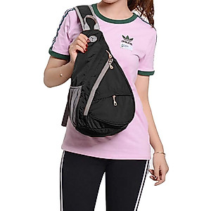 Peicees Sling Bag Chest Shoulder Bag Crossbody Waterproof Lightweight Nylon Hiking Backpack Cycling Travel Daypack for Men & Women