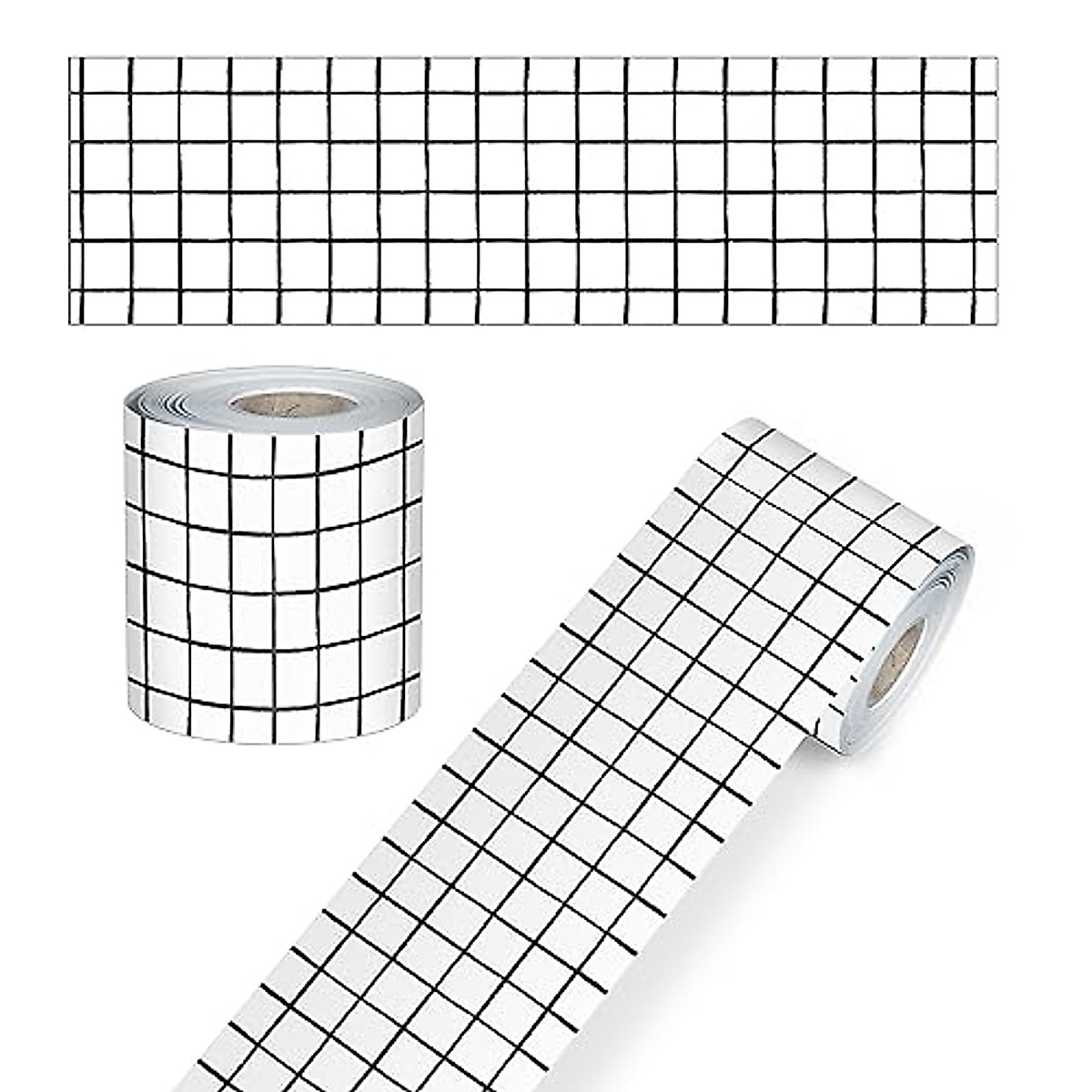 Carson Dellosa Creatively Inspired 65 Ft Straight Black and White Grid Bulletin Board Borders, Classroom Borders for Bulletin Board, White Board, and Classroom Décor, Bulletin Board Trim
