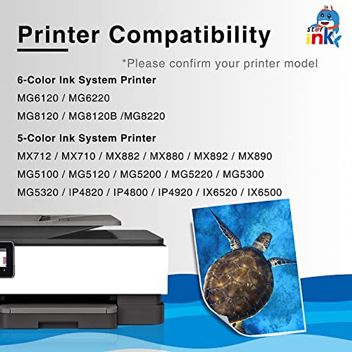 starink 225 226 Ink Cartridges, Compatible Replacement for Canon PGI225 CLI226 for Pixma MG6220 MG6120 MG8120 MG8200 MG6100 MG8100 MG6200 Printer (3PGBK, 3BK, 3 Gary, 3C/3M/3Y), 18 Packs