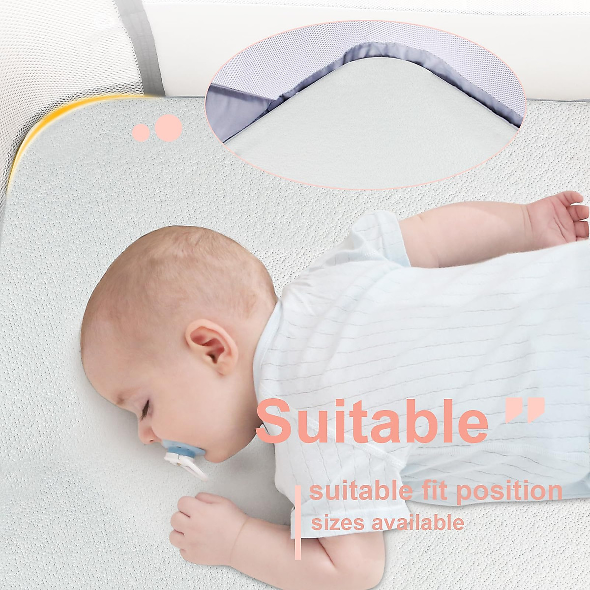 Bassinet Mattress Topper, Gel Memory Foam Mattress with Removable Cover Fit for Jimglo/ANGELBLISS 3 in 1 Baby Bassinet (33" x 19"), BabyBond, KoolerThings, Cowiewie and Ihoming Bassinet, Soft Mattress