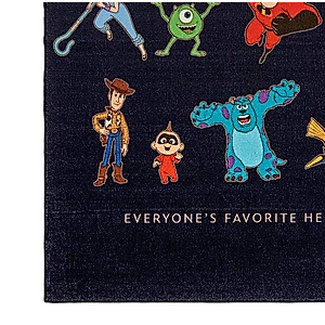 Gertmenian Disney Licensed Indoor Kids Area Rug - 4x6 Large, Nonslip, Ideal for ‎Living Room, Bedroom, Game Room, Classroom, or Playroom - Pixar Characters, Black, 47263