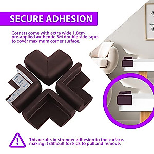 Kxtffeect 10Pcs Extra Thick Premium High Density Furniture Table Edge & Corner Guard Baby Proofing Bumper Protector - Jumbo Size Value Pack (Brown)