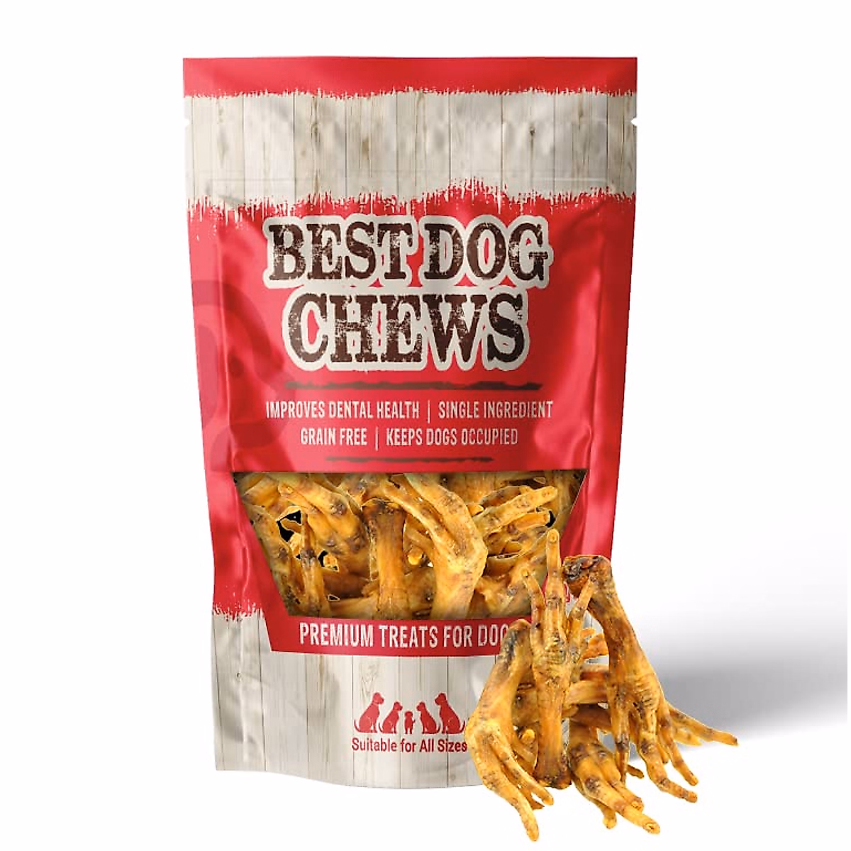Best Dog Chews Chicken Feet (No Claws) for Dogs Premium Quality Dog Treats and Chews Rawhide Free Rich in Glucosamine and Chondroitin for All Breed Sizes Dogs and Puppies (12 Count)