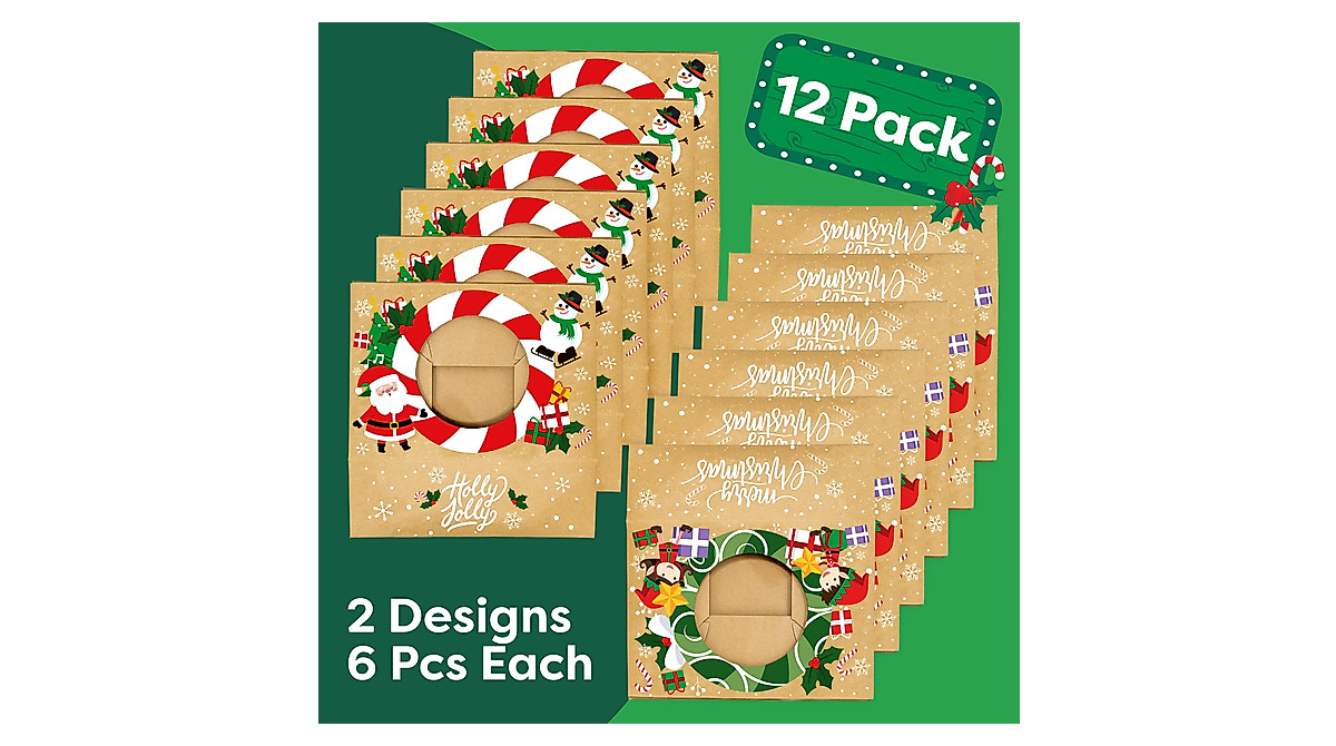 Joyousa Christmas Cookie Boxes Bulk 12 Pack - Holiday Gift Tins