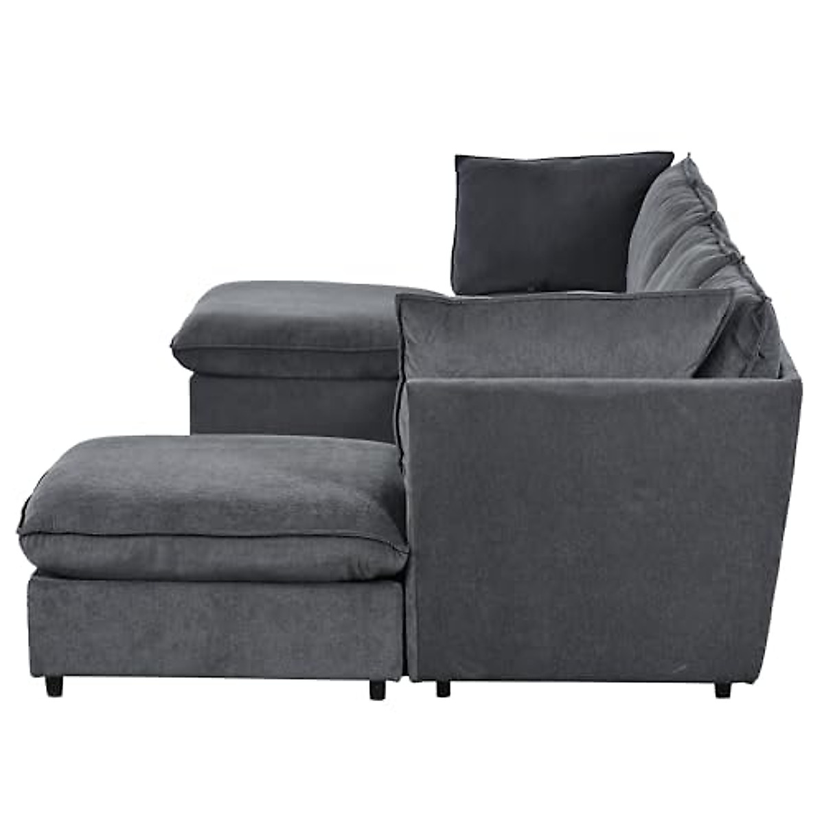 Oversized Modular Sectional Sofa Set,Extra Large U Shaped Convertible Couch with Reversible Chaise and Movable Ottoman,Free Combination Symmetrical Sofa&Couches Bed for Living Room Office