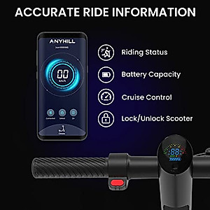 ANYHILL Electric Scooter for Adults, E Scooter with Detachable Battery, 24-28Miles & 19 MPH, 750W Motor Sport Scooter,10'' Pneumatic Tires Commuting Electric Scooter with Regenerative Braking System.
