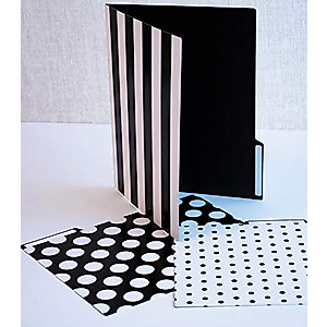 Schoolgirl Style Simply Stylish 6-Pack Decorative Teacher File Folders, 11.75" x 9.5" Black and White Letter Size File Folders With 1/3-Cut Tabs for Filing Cabinet, Office Supplies File Organizers