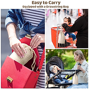 Muslin Nursing Covers for Breastfeeding, MVUOCR 100% Cotton Breastfeeding Cover for Mom, Multi-use Nursing Apron with Drawstring Bag, Soft and Breathable Privacy Nursing Covers with Wooden Hoop