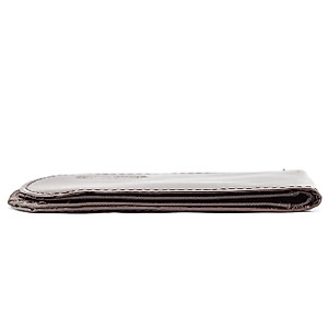 Big Skinny Men's Curve Leather Bi-Fold Slim Wallet, Holds Up to 20 Cards, Brown