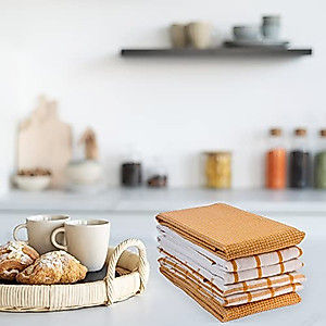 LANE LINEN Kitchen Towels Set - Pack of 6 Cotton Dish Towels for Drying Dishes, 18”x 28”, Kitchen Hand Towels, Tea Towels, Premium Dish Towels for Kitchen, Quick Drying Kitchen Towel Set - Yellow