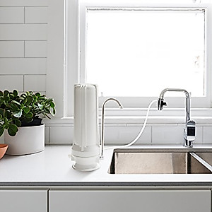 iSpring CKC1 Countertop Drinking Water Filtration System with Carbon Filter 2.5" x 10", White
