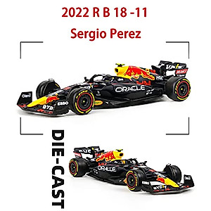 HTLNUZD Bburago 1:43 2022 F1 Champion Racing RB18 #11 F1 Formula Sergio Perez 1/43 NO.11 Diecast Alloy Collectible Toy Car Model (Standard Version RB18# 11)