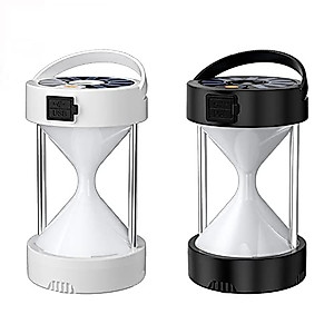 Pockety Camping Hourglass Lamp, Tent Light Emergency , Solar/USB Handheld Lamp, LED Lantern for Outdoor White