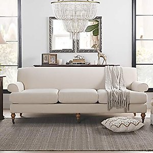 Jennifer Taylor Home Alana Lawson Velvet Wooden Sofa, Oyster Gray