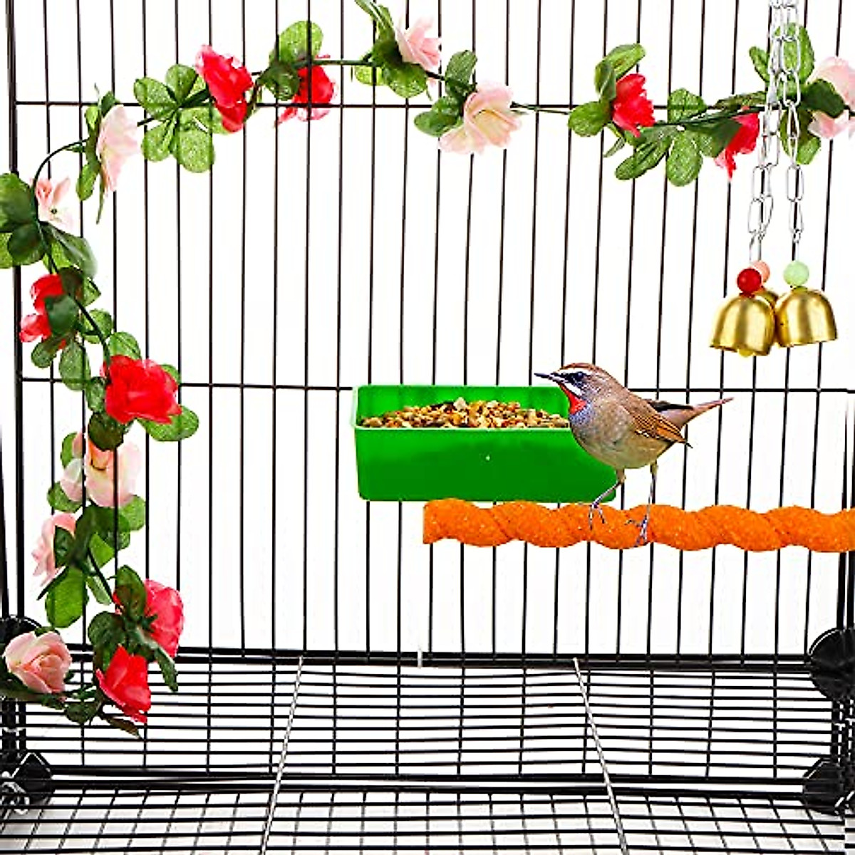14 Pcs Bird Plastic Feeder, Seed Food Feeding Cup for Poultry Pigeon Parrot Parakeet Budgie Cage