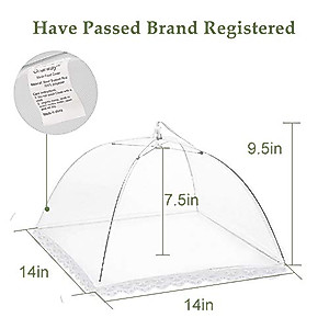 Onarway 3 Pack Food Covers 14 Inch Pop-Up Encrypted Mesh Plate Serving Tents, Fine Net Screen Umbrella for Outdoors, Parties, Picnics, BBQs, Reusable and Collapsible