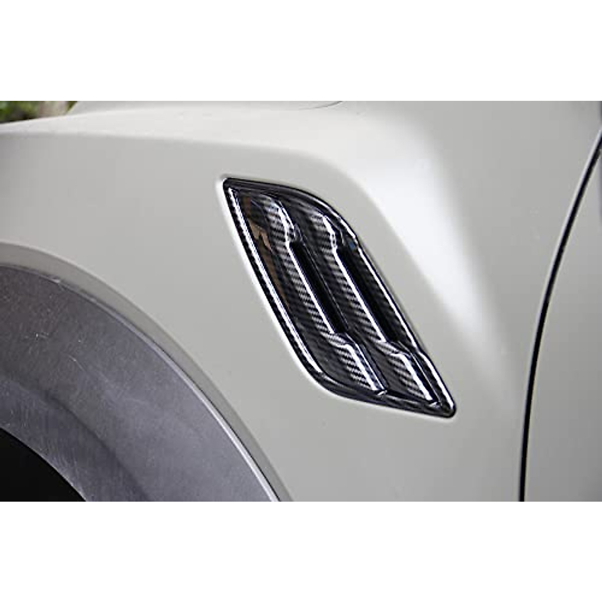 Justautotrim Front Side Fender Vent Chrome Cover Trims for 2017 2018 2019 2020 Ford F150 Raptor Accessories (Carbon Fiber)