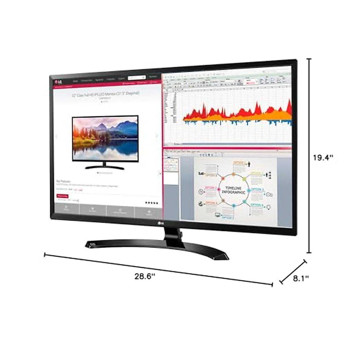 LG 32MA68HY-P 32-Inch FHD 1080p IPS Monitor with Display Port and HDMI Inputs