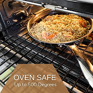 Cooksy 11 Inch Hexagon Surface Hybrid Stainless Steel Frying Pan