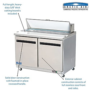 Arctic Air AST48R 48.25-Inch 2-Door Refrigerated Sandwich/Salad Prep Table, 115v