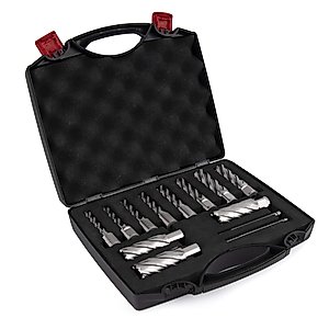 Muzerdo 13pcs Weldon Shank 2" Cutting Depth and Diameter Annular Cutter Set for Magnetic Drill Press HSS Standard Kit Two Flat
