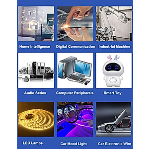 NorthPada 180 Feet 18/2 Core 18 AWG 2 Conductor Copper Electronic Electrical Landscape Wire Stranded PVC Waterproof Insulated Cable 5V 9V 12V 24V 120V 240V Two Cord for LED Lamp Automotive Outdoor