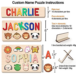 Personalized Name Puzzle for Kids, 1st Birthday Gifts for Girl and Boy, Custom Baby Gifts,Baby Girl & Boy Toys for 1 Year Old Nursery Gifts, Toddler Puzzles, Montessori Toys, Early Learning Toys