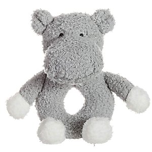 Apricot Lamb Baby Hippo Soft Rattle Toy, Plush Stuffed Animal for Newborn Soft Hand Grip Shaker Over 0 Months (Hippo, 6 Inches)