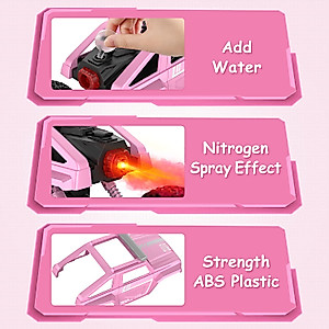 NQD 4WD Remote Control Truck - 1:14 Big Monster Stunt Car All Terrain Off-Road Hobby RC Truck 2.4Ghz with LED Headlight Rock Crawler Rechargeable Electric Toy for Boys & Girls Gifts（Pink）