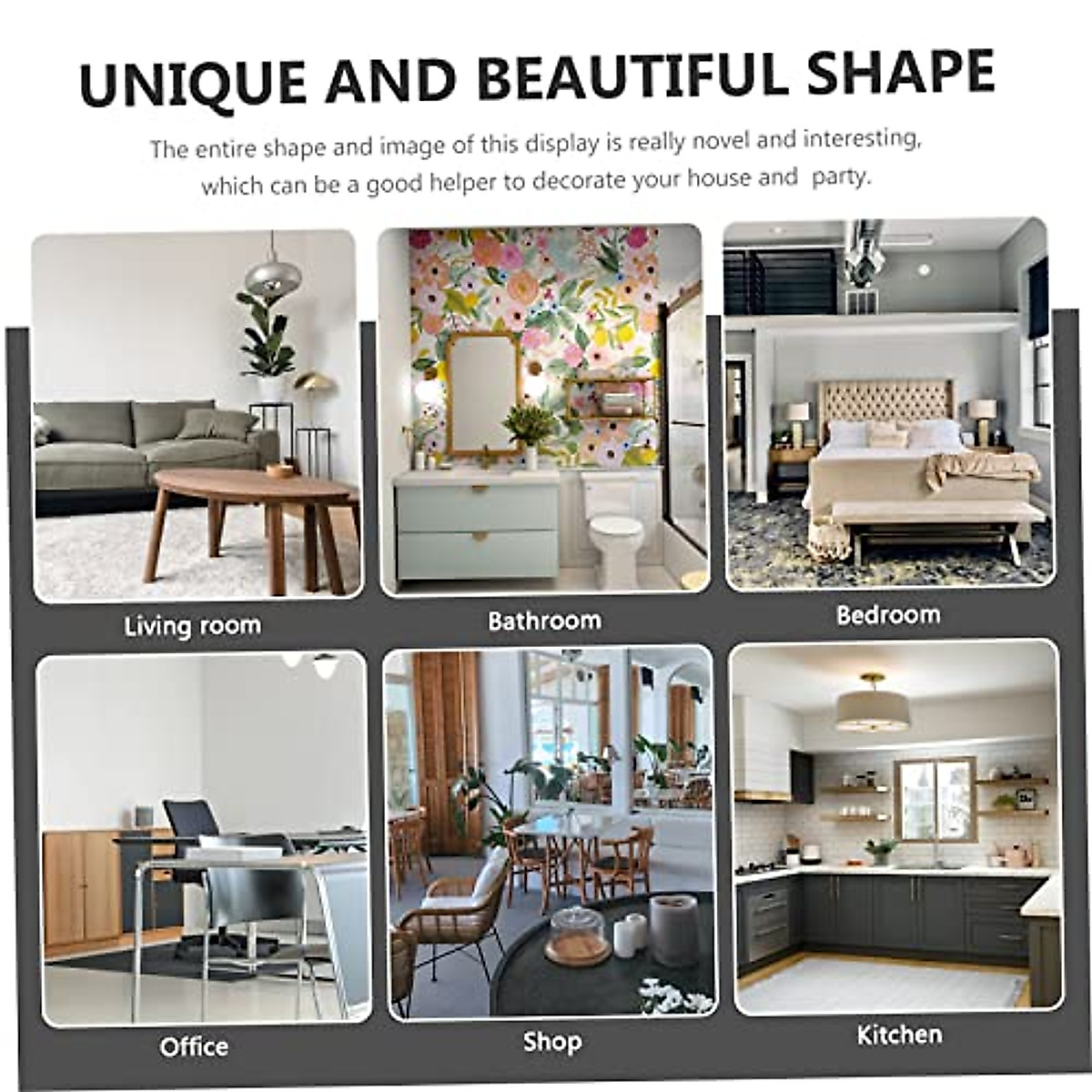 Amosfun 8 pcs Bed Wall Stones Organizer Phrase Crystals Style Divination Rack Stone Essential Shelf Rustic Supplies Mount Wooden Decoration Wood Decorative Shelves Floating Wiccan