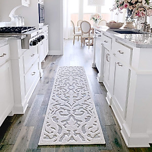 My Texas House by Orian Lady Bird Area Rug, 1'11" x 9'6", Natural/Grey