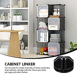 DOITOOL Cube Plastic Connectors Interlocking Connectors Wire Grid Cube Organizer Buckle Clips for Modular Closet Storage Organizer Black 20pcs