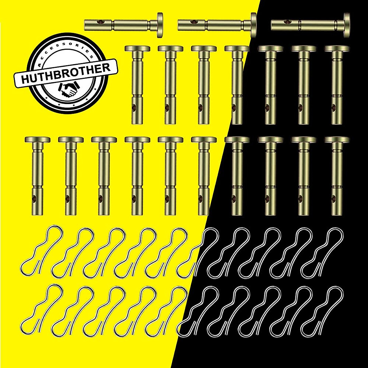 Huthbrother 20 pcs 738-04124A Shear Pins + 20 pcs 714-04040 Cotter Pins Kit, Compatible with MTD Craftsman Cub Cadet Troy Bilt SnowBlowers 738-04124 738-05273, Replacement 0.25" x 1.5" (20 Pack)