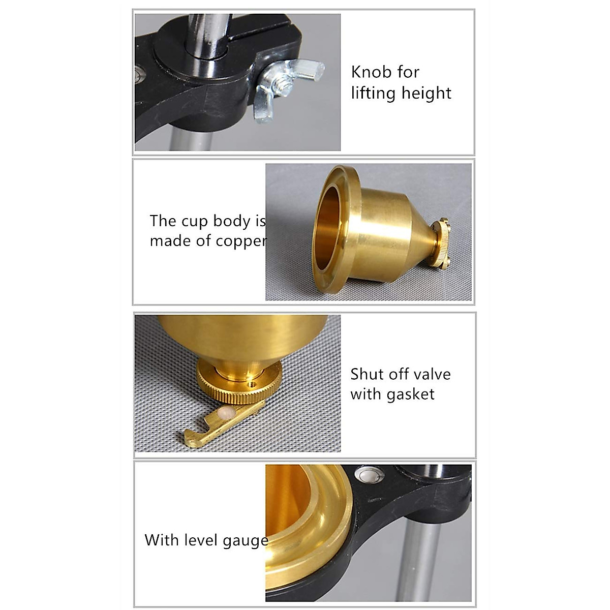 GLTL Paint-4 Liquid Viscosity Test Tool w/Viscometer Flow Cup Viscometer Cup 4# Flow Viscosity Cup Liquid Flow Meter Liquid Viscosity Tester with Base