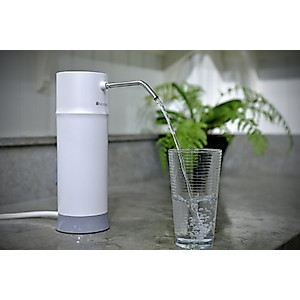 Brondell H625 Pearl Countertop Water Filter System for Kitchen Sinks, Carbon Block Filtration System and Dispenser Attaches to Faucet, 6-Month Filter Lifespan, White