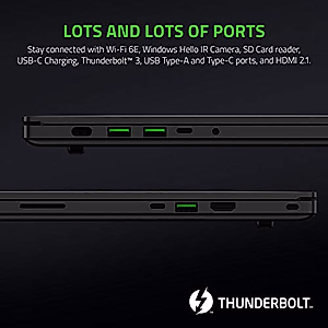 Razer Blade 15 Gaming Laptop: NVIDIA GeForce RTX 3070-10th Gen Intel 8-Core i7 CPU - 15.6” FHD 360Hz - 16GB RAM - 1TB SSD - CNC Aluminum - Chroma RGB - THX Spatial Audio - Thunderbolt 3