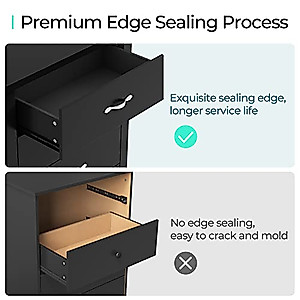 LINSY HOME 6 Drawer Dresser, Black Dresser for Bedroom, Nursery Dresser Organizer, Chest of Drawers for Kids Bedroom