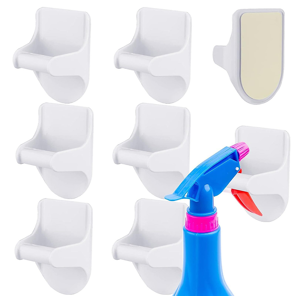 Gsycle Spray Bottle Hanger, 8PCS Spray Bottle Holder Spray Bottle Holder Wall Mount Hooks Spray Bottle Hooks Spray Holder