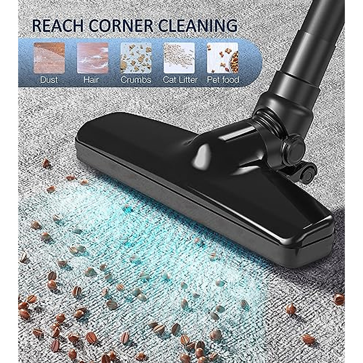 Handheld Vacuum Cleaner Cordless, 15000Pa Powerful Suction Cordless Stick Vacuum, Lightweight Electric Broom Rechargeable Handheld Vac, Portable Hand Held Vacuum for Hardwood Floor Car Pet Hair